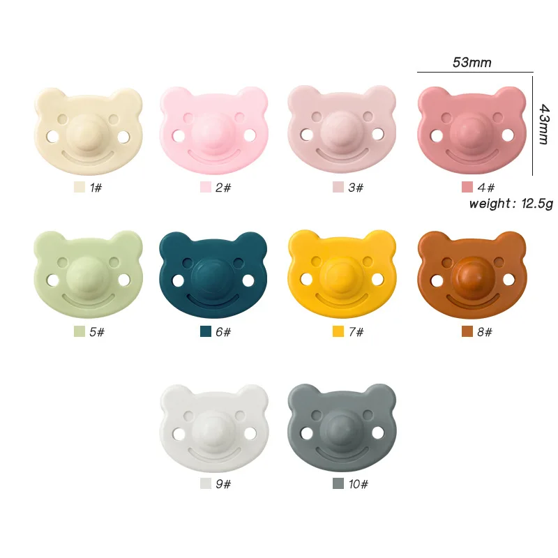 Custom Baby Silicone Pacifier Cute Cartoon Teether Pacifier Bear Shape ...