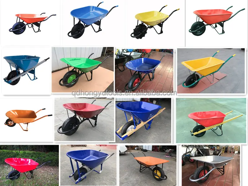 Truper 120L Plastic Wheelbarrow with Reinforced 4.00-8 Pneumatic Wheel ...