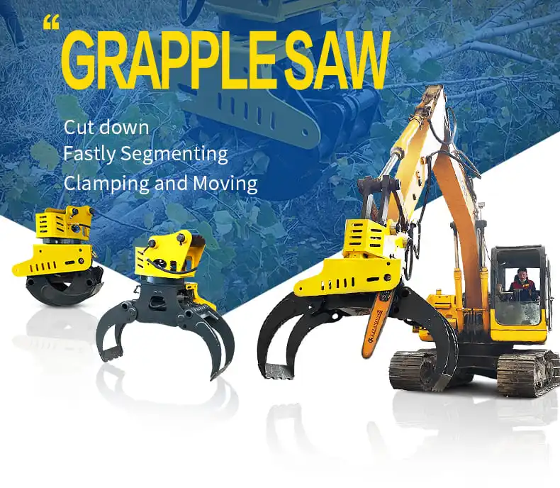 Construction Grabbing Saw Excavator Attachment Wood Cutting Tree ...