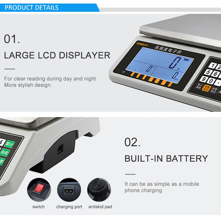 30kg/40kg High Precision Digital Weighing Scale for Supermarkets