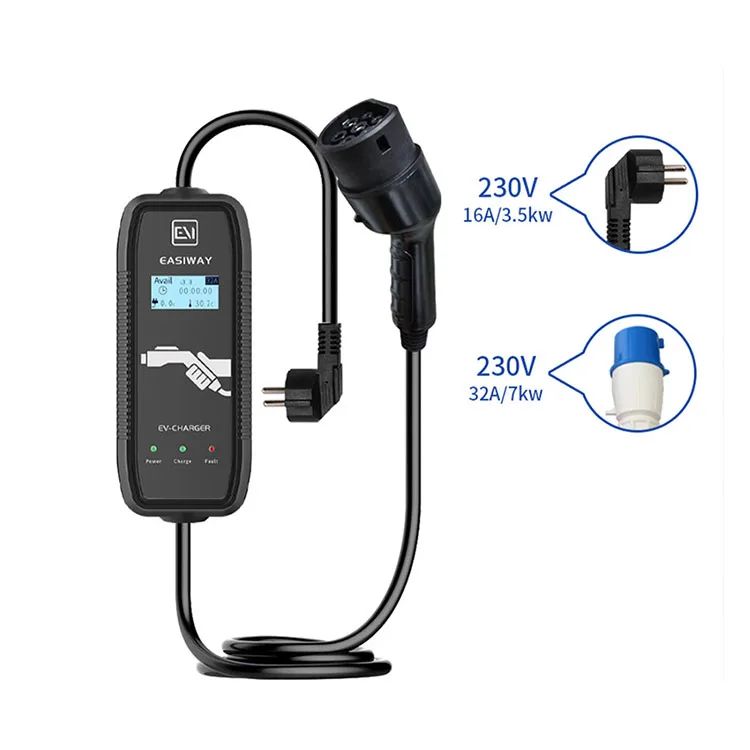 Popular 3.5kw 7kw Portable Ev Charger For Electric Car Charging With ...