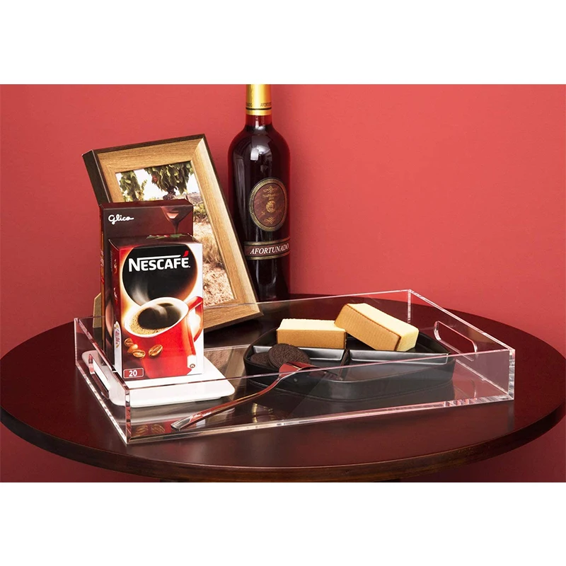 Clear Stacking Acrylic Trays Lucite Tray Serving Tray With Handles ...