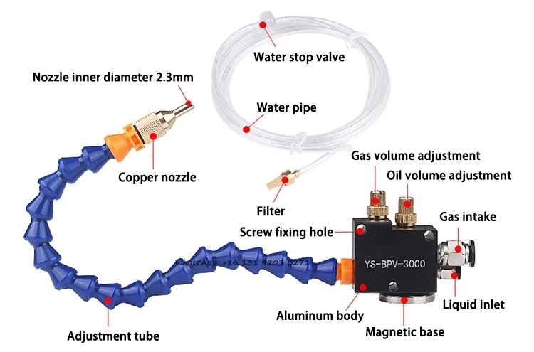 Mist Coolant Lubrication Spray System 8mm Cnc Cooling Lathe Milling ...