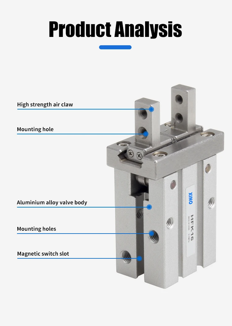 Hfk Series Smc Double Acting Spring Loaded Pneumatic Hydraulic Cylinder ...
