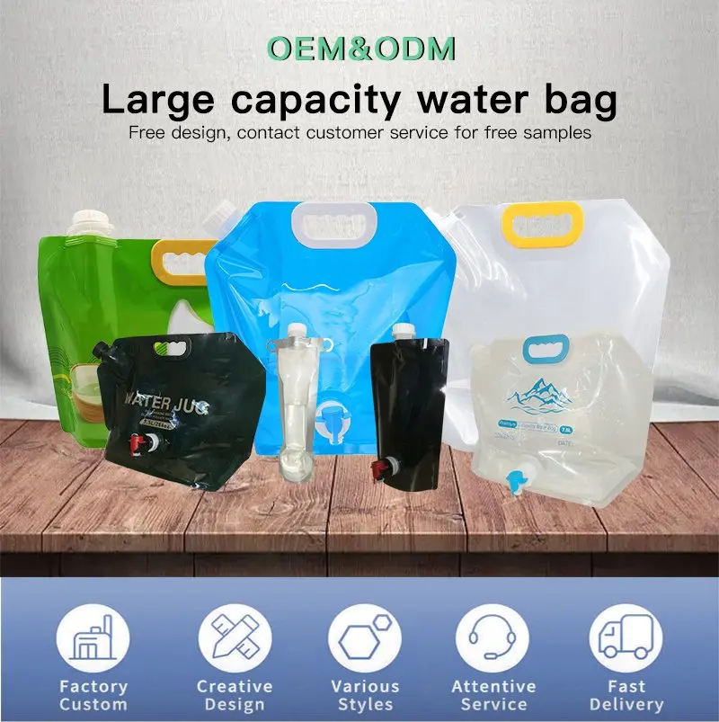 Customized PE Plastic Drink Water Pouch Stand Pouch Folding Water Bag ...
