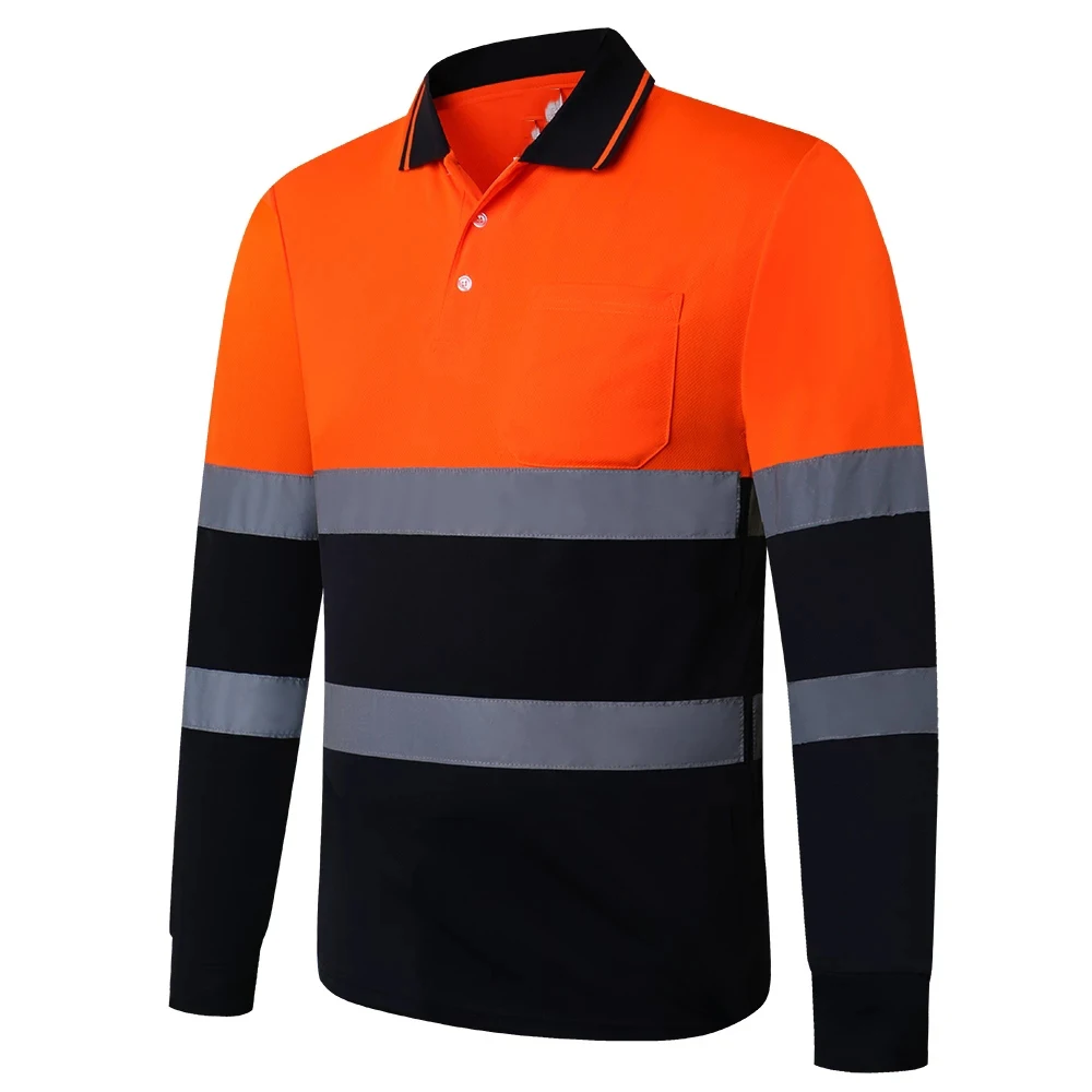 Custom Logo Reflective T Shirt Men High Visibility Safety Workwear