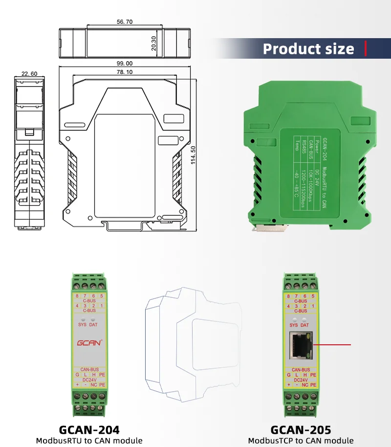 Modbus TCP/RTU to CAN Protocol Converter - Efficient Data Transmission