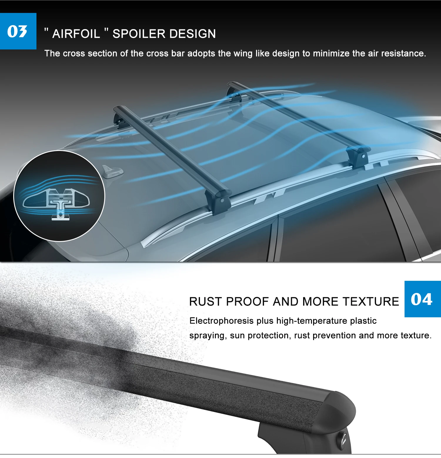 Lockable Removable Universal Roof Luggage Racks Cross Bars Car Rooftop ...