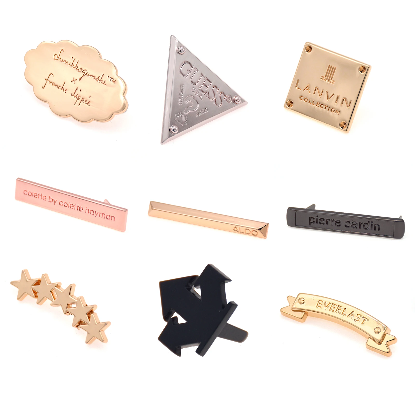 Metal Logo Bag Parts Tags For Coffee Purse Custom Bag Accessories Shoes ...