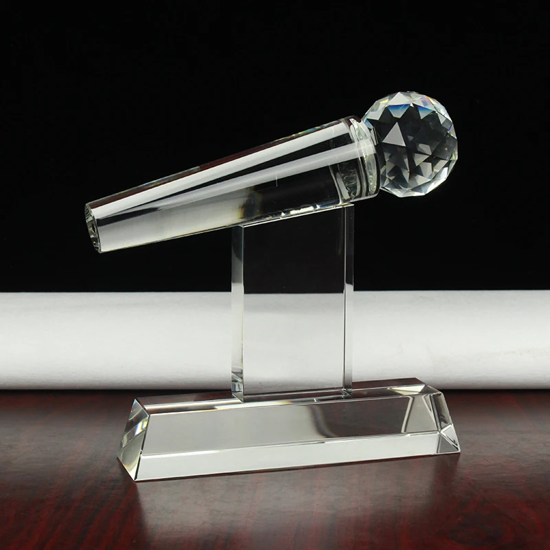 Custom Clear Optical K9 Crystal Singer Music Award Voice Contest Host ...