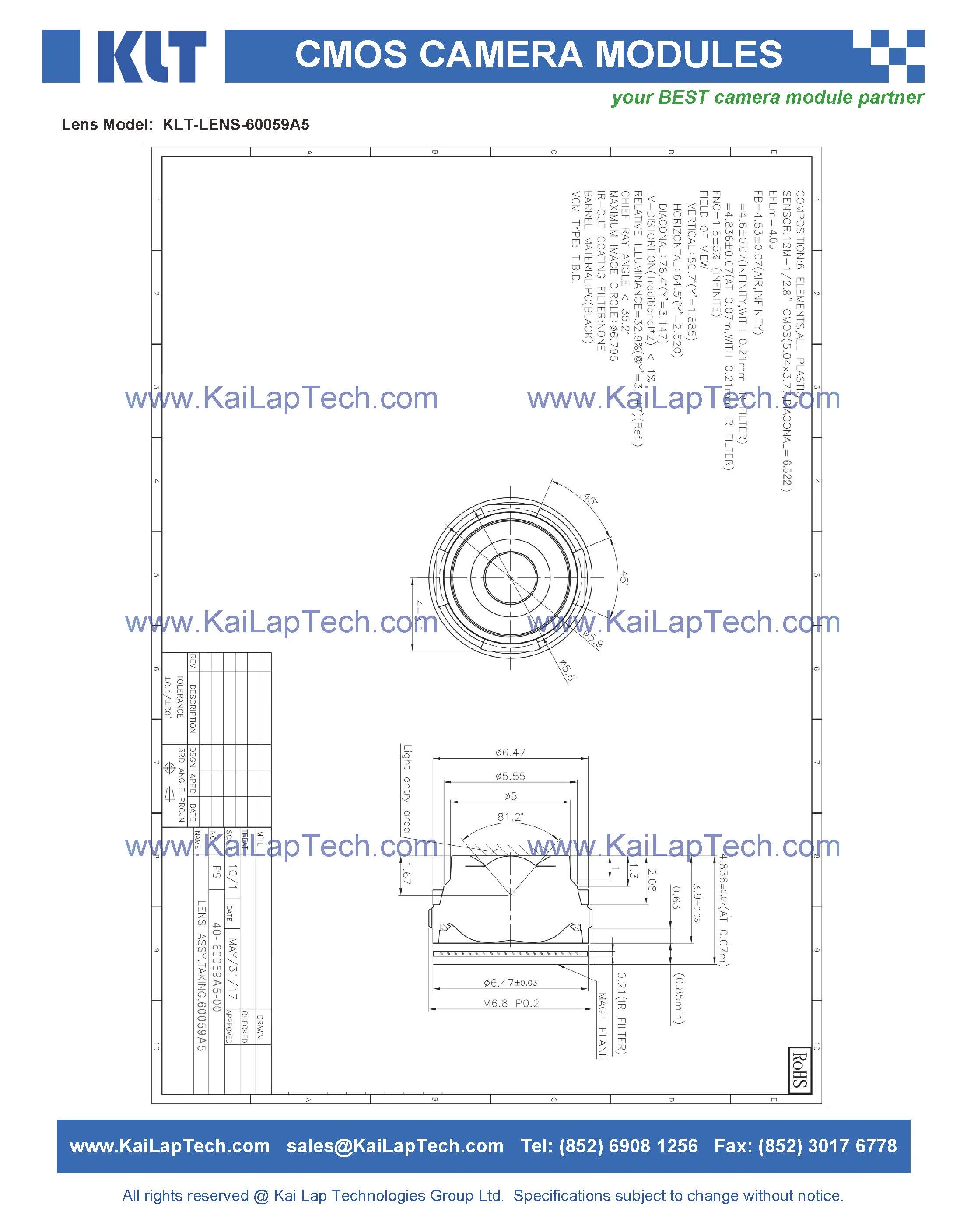 16mp Imx298 Mipi接口自动对焦摄像头模块klt-maa13-imx298 V1.0 - Buy 16mp Imx298 Mipi ...