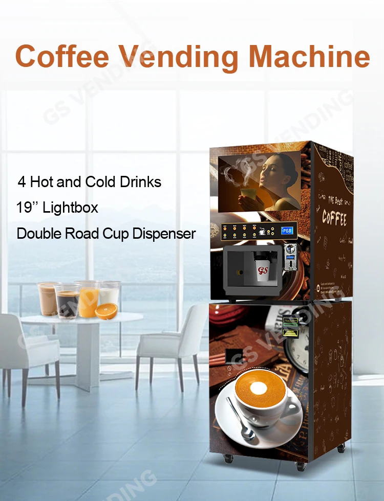 Coin Operated Coffee Vending Machine with LCD Display & 4 Drink Options ...