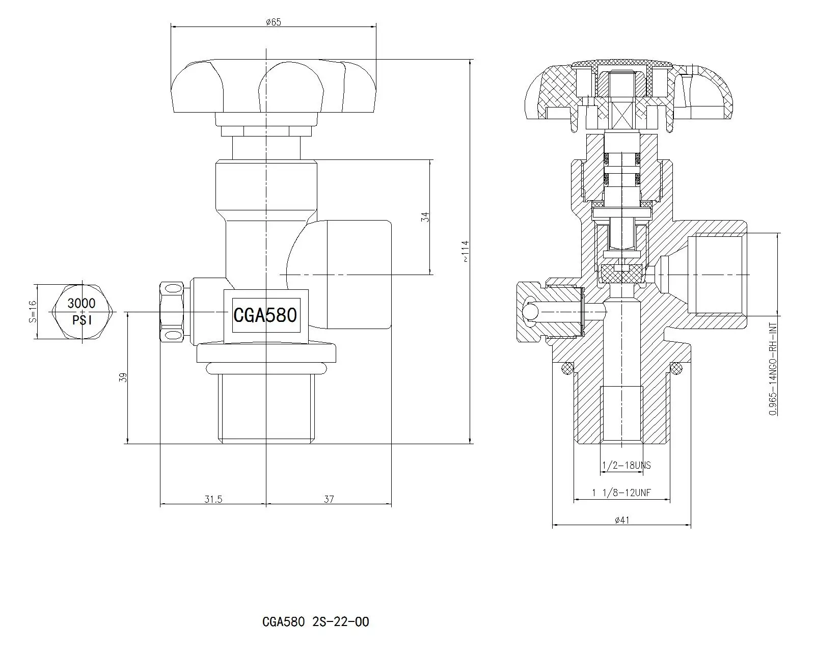 CGA580 CO2 He N2 Ar Cylinder Valve Hand Wheel Industrial Gas Valve 1 1/ ...