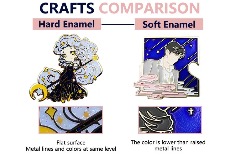 High Quality Custom Heart Shaped Sexy Hard Enamel Glitter Anime Enamel