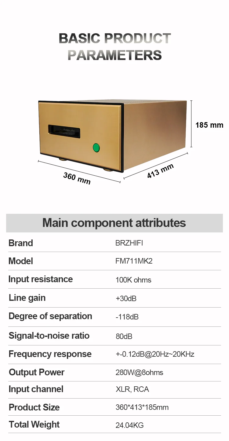 Brzhifi Fm711mk2 New Amplifier High Power Post Amp Clone Swiss Fm711 ...