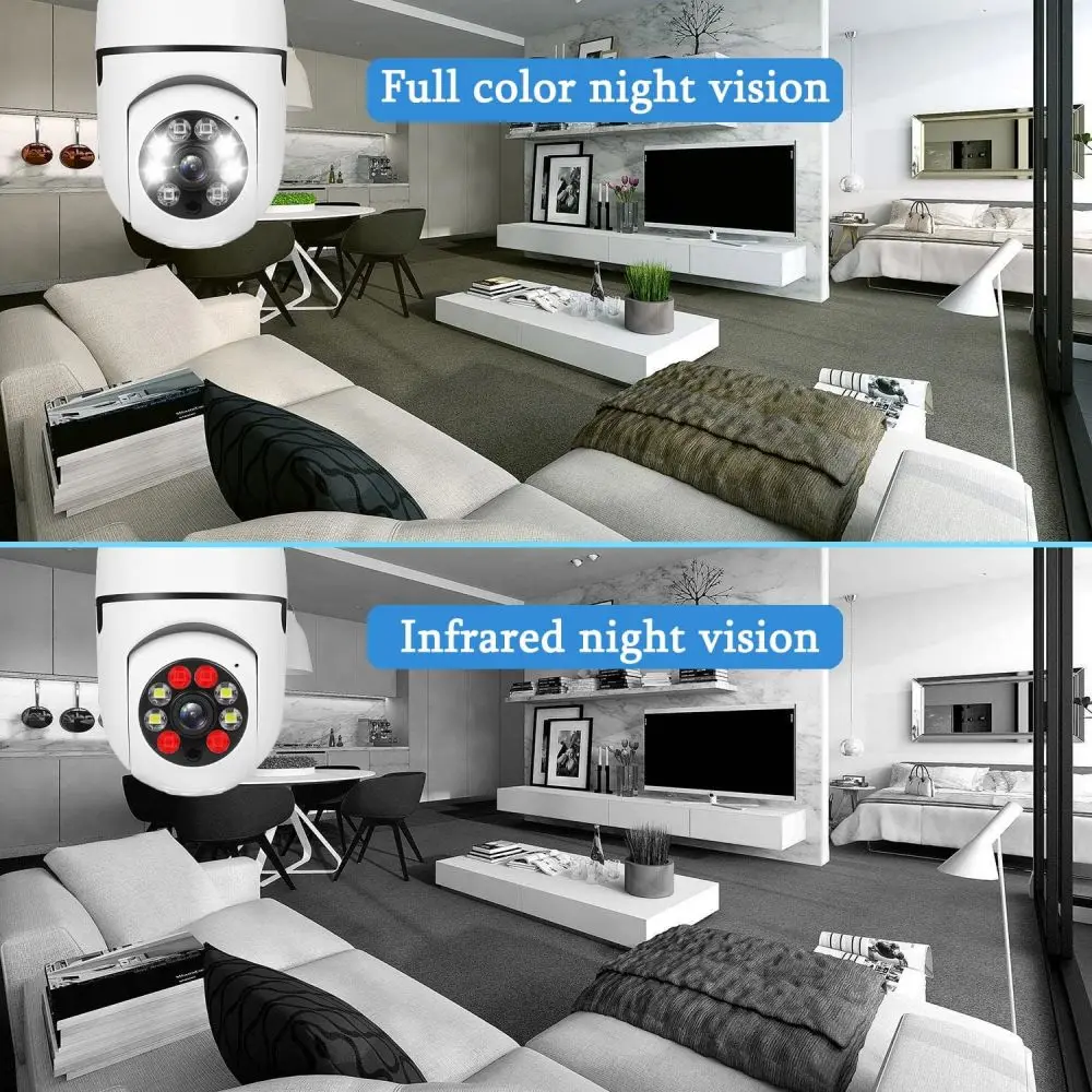 V380 Pro Wireless E27 PTZ Bulb Cameras - Auto Tracking Security