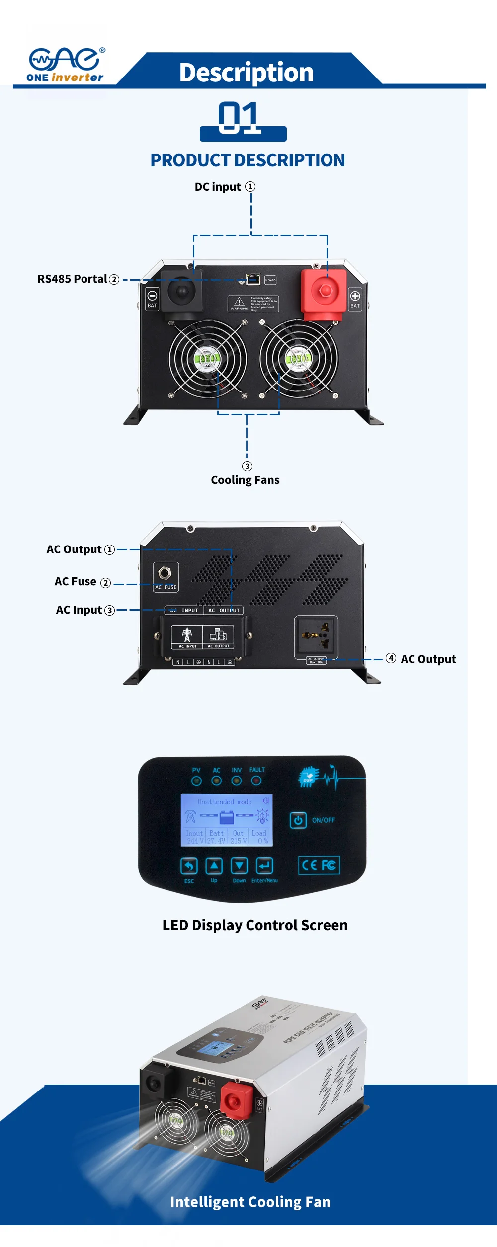 6kw 6000w Inverter for off Grid Solar Systems - Pure Sine Wave