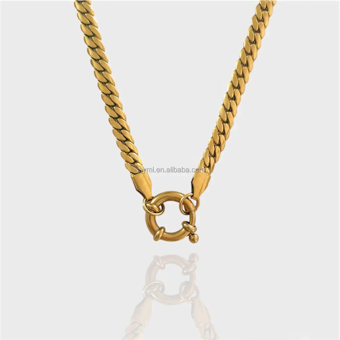 Diy Charm 18K Gold Spring Buckle Necklace - Stylish Accessory
