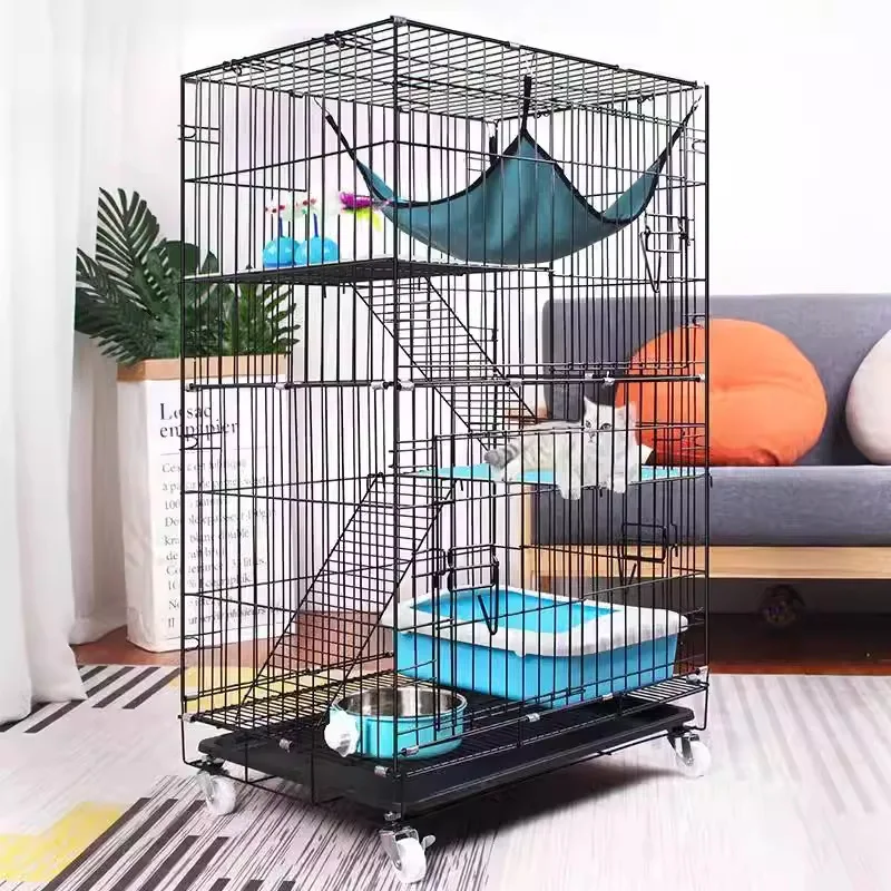 Factory Direct Supply Collapsible Wire Cat Cage Litter Box Folding Pet ...