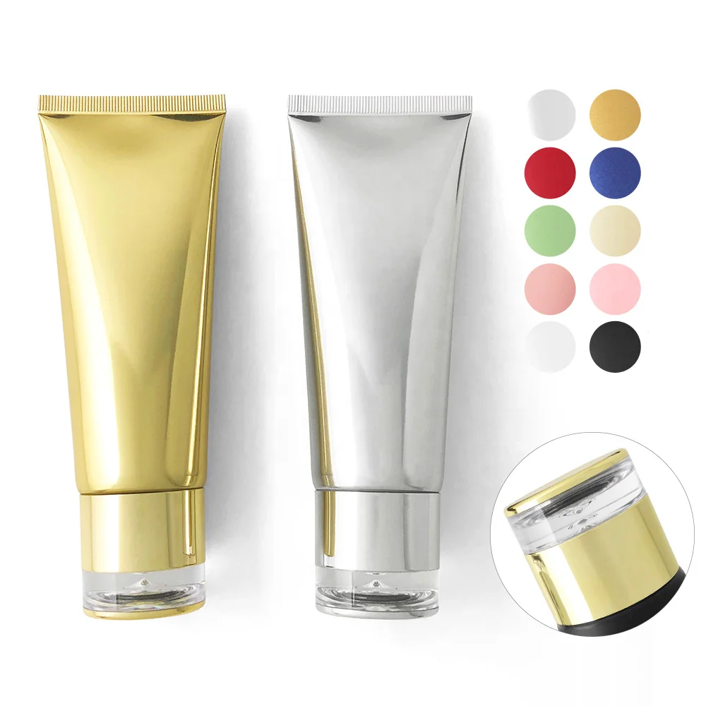 100ml Cosmetic Tube With Water Droplet Acrylic Cap For Facial Cleanser ...