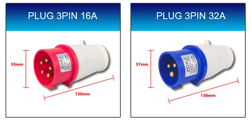 Watertight CEE Form Plugs Male AC220V/AC380V - IP56 Certified for ...