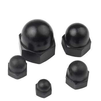 Din1587 M3 M4 M5 M6 M8 M10 Black Nylon Cap Nuts Decorative Cover Semicircle Plastic Acorn Hex ...