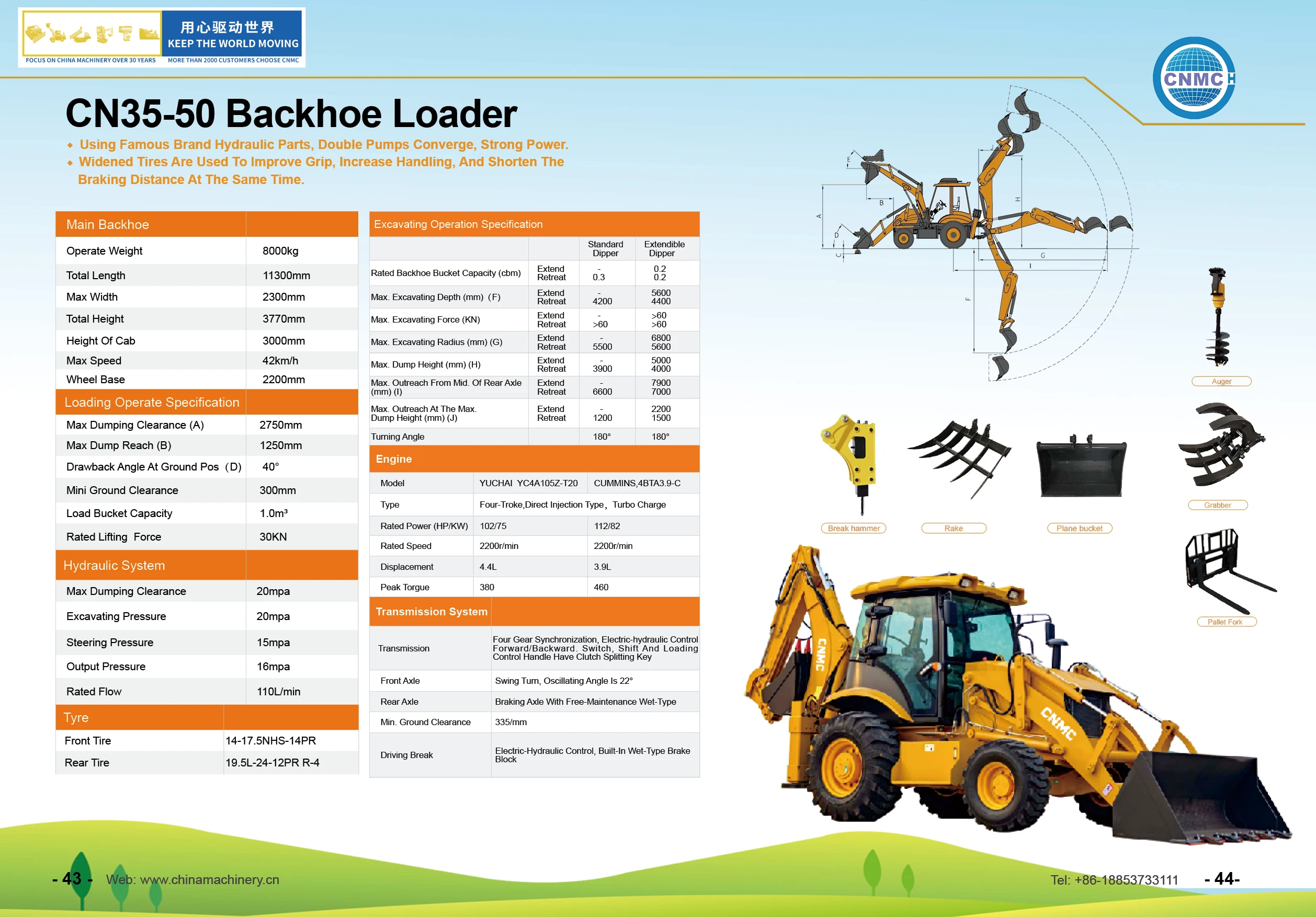 Cheap New Small Mini Towable Backhoe Loader Tractor Excavator from China