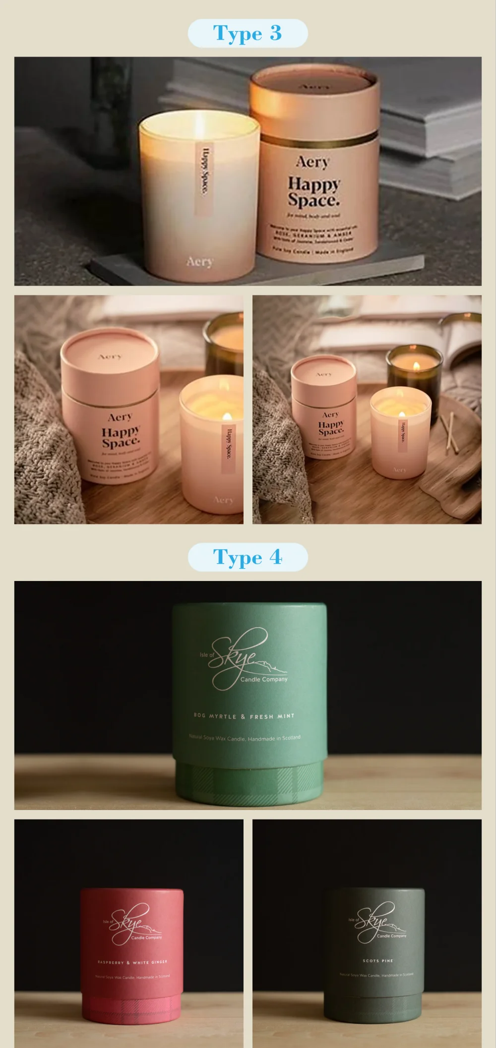 Recycled 100% Cylinder Cardboard Kraft Black Candle Paper Tube 4x4 ...