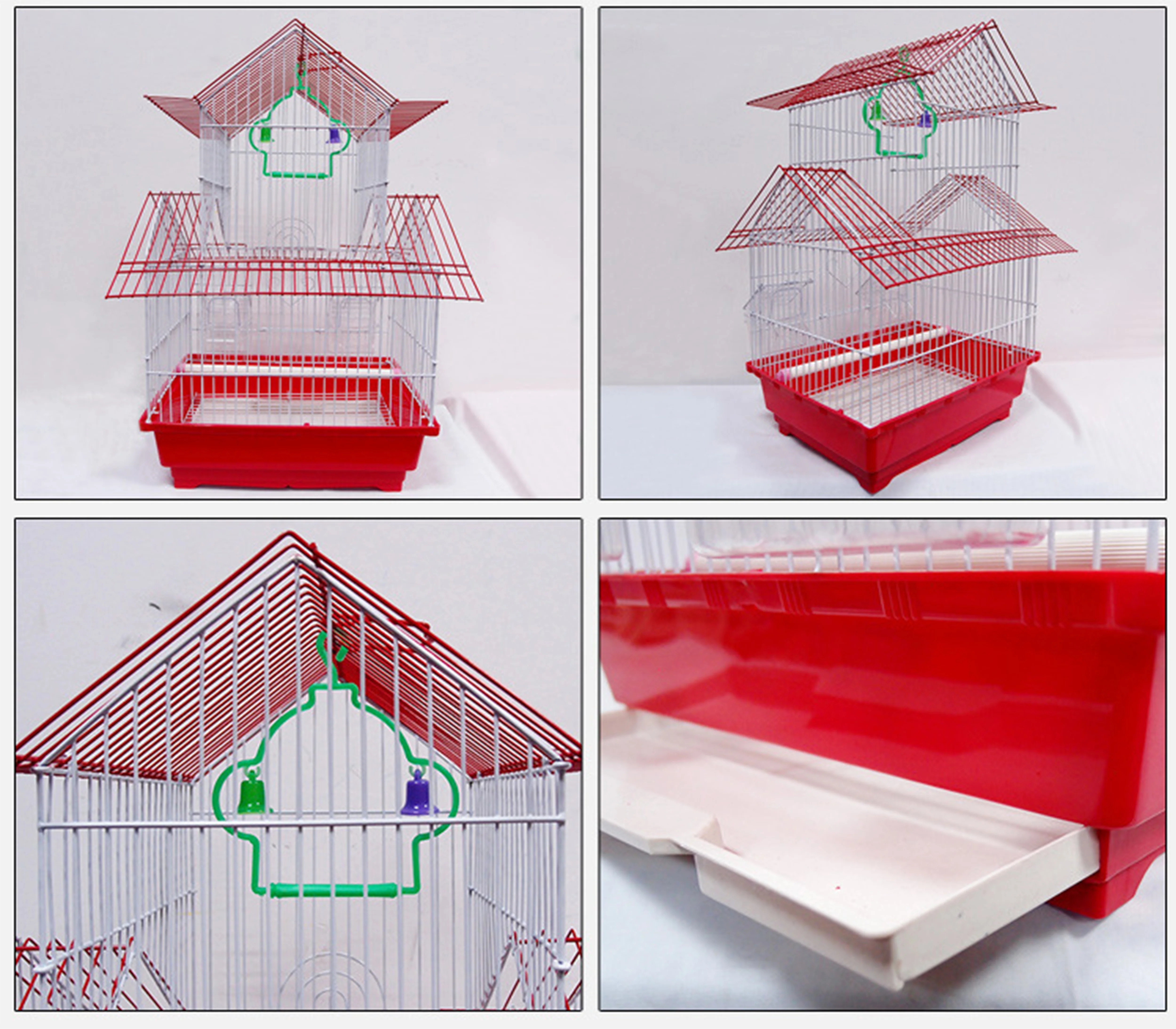 Shop Our Green Red Yellow Horizontal Sliding Cages for Birds