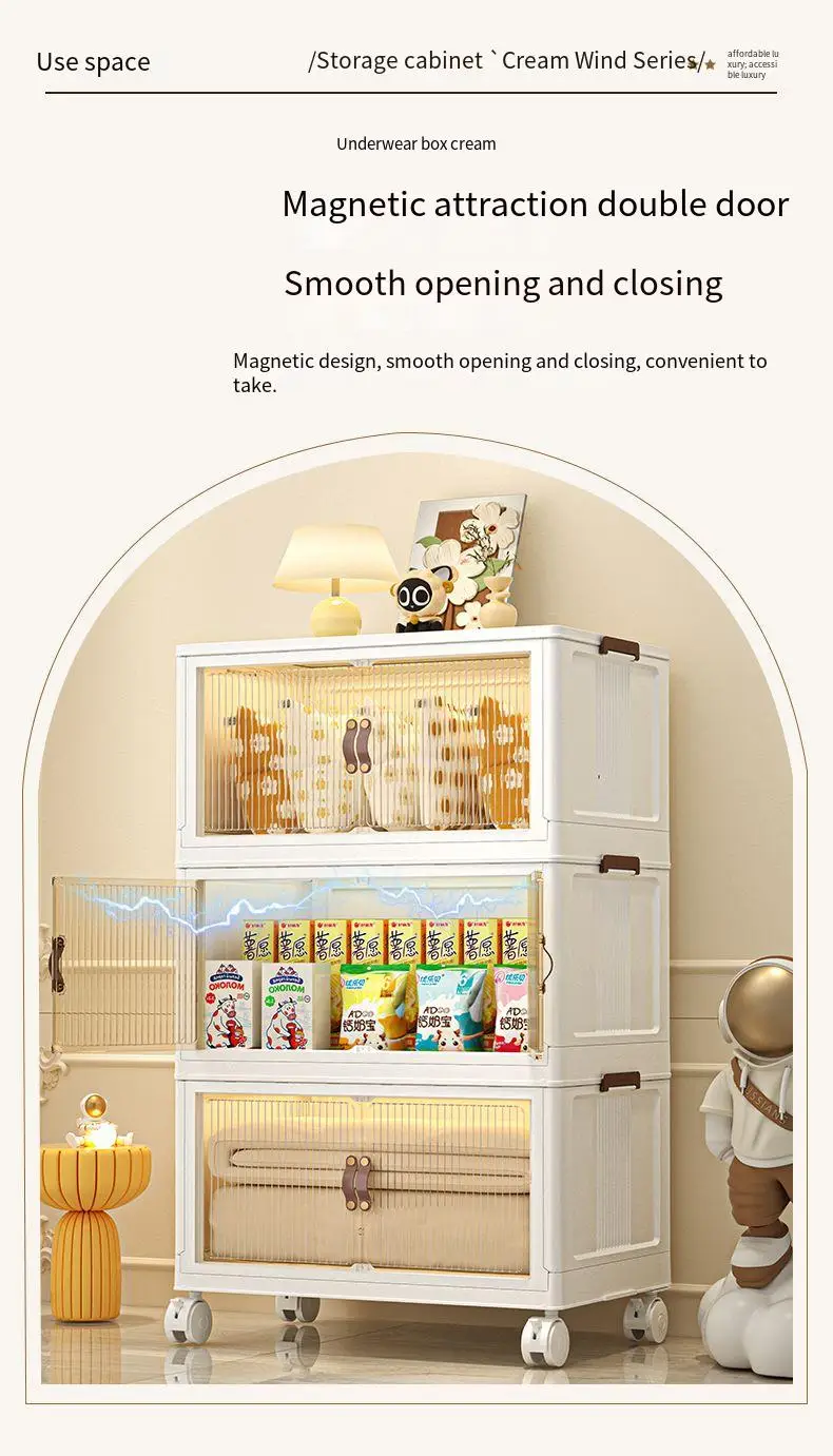 Rmier Multi Functional Folding Storage Cabinet - Perfect for Living Room