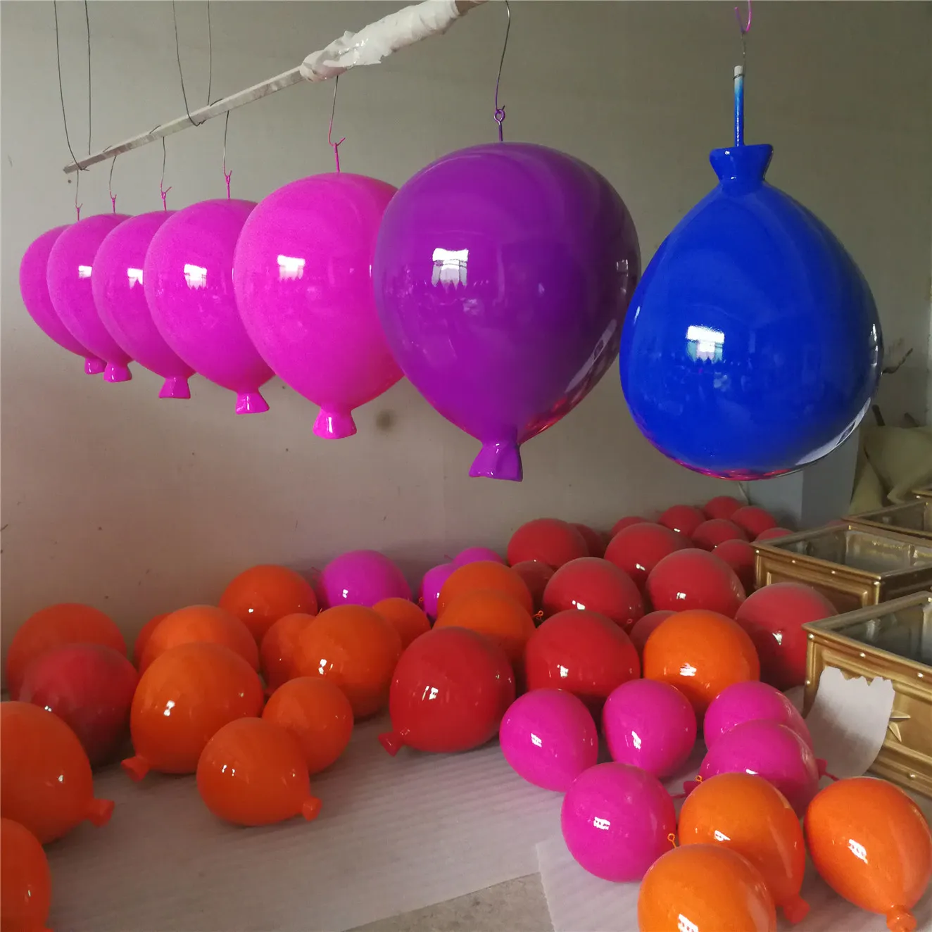 Colorful Fiberglass Hot Air Balloons for Window Display
