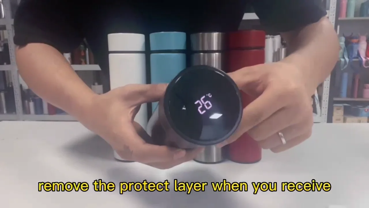 Temperature Display Double Wall Stainless Steel Vacuum Tea Flask With ...