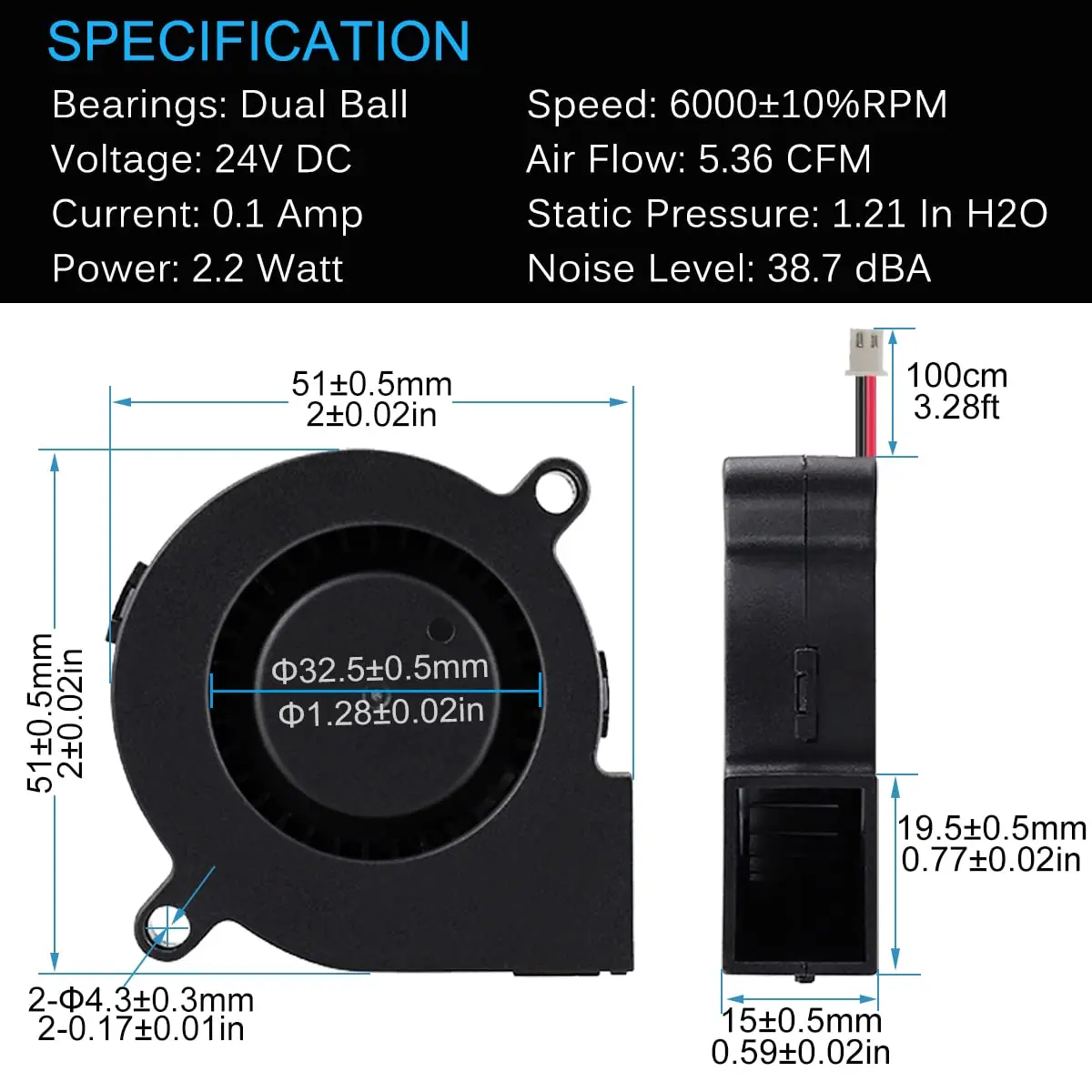 Custom Air Blower Fan Factory 5015 Mm 5v 12v 24v Pbt Material 5000 ...
