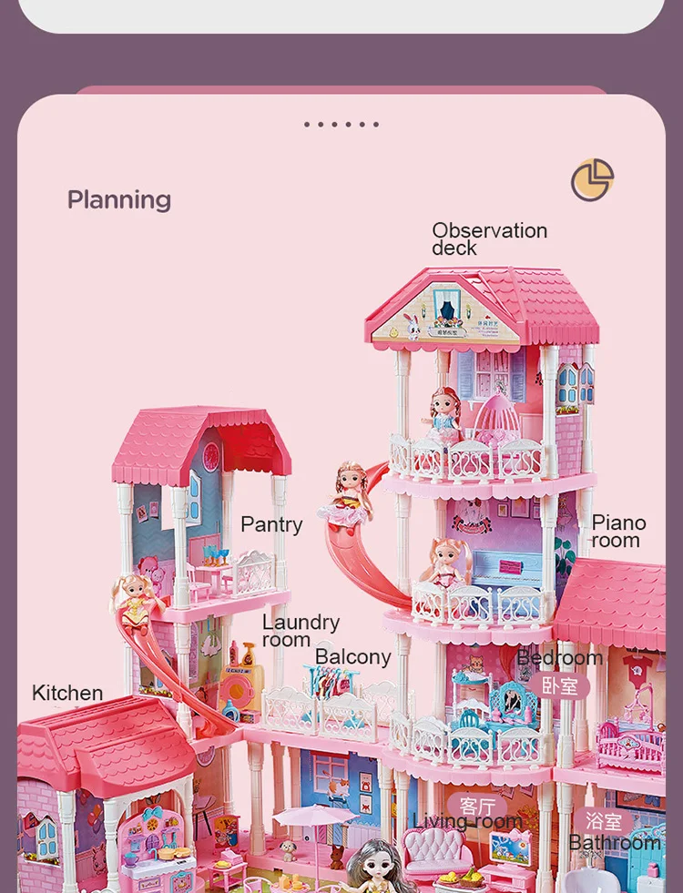 High Quality Housing Doll Hot Four-storey Alcazar Tower Villa ...