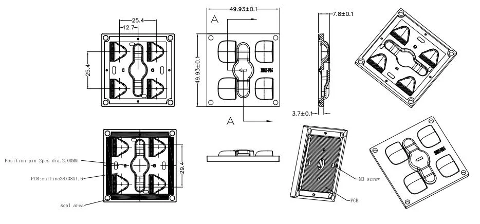 10W 4 Leds Waterproof 50x50mm LED Module for Street Light