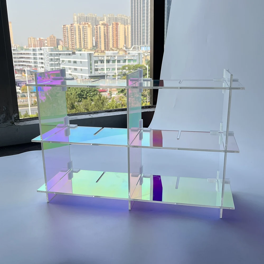 Acrylic Display Iridescent Shelf Stands for Home Storage