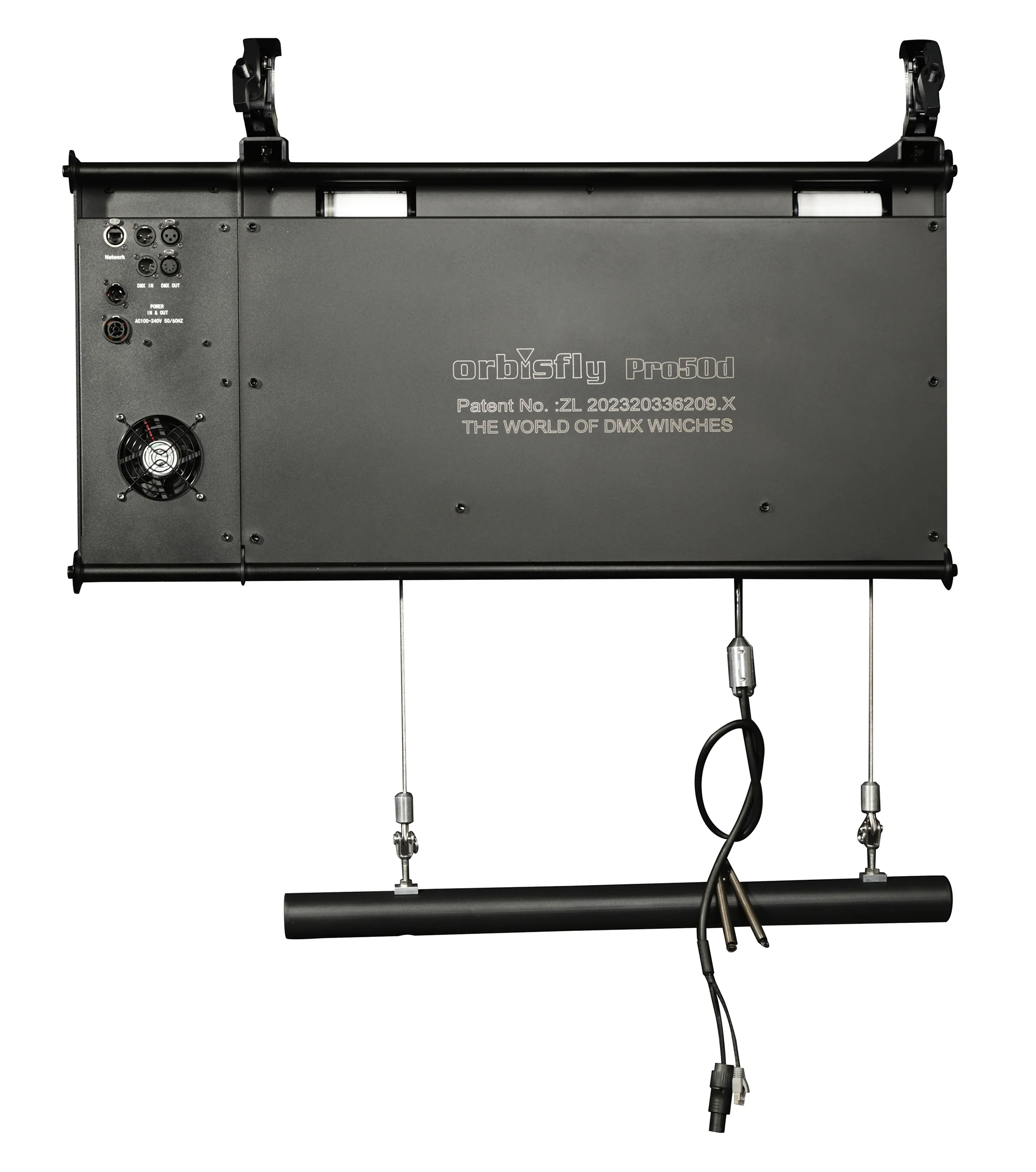 Orbisfly Pro50d Winch - 50kg Power, Cat6 Signal, 1000lm Light