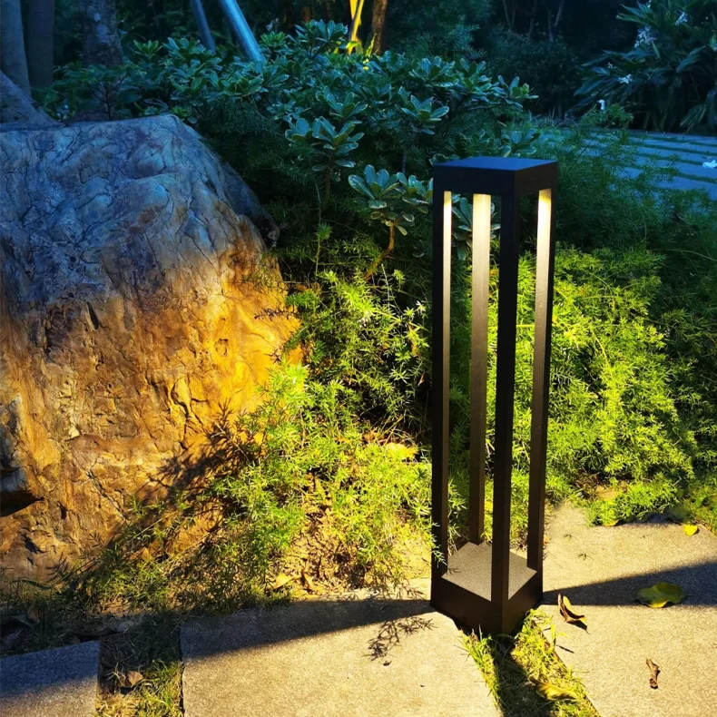 Corten Steel Open Square Led Bollard Light Box Landscape Street Pathway ...