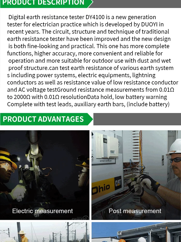 Dy4100 Insulated Digital Megohmmeter Grounding Resistance Ohm Tester 0 ...