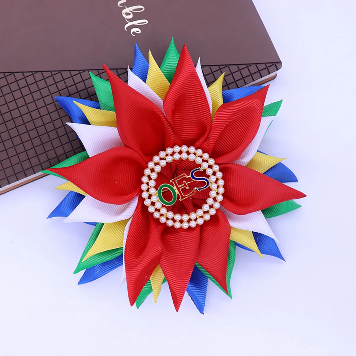 High Quality Club Letters OES Center Fabric Layers Ribbon Corsage Pin ...