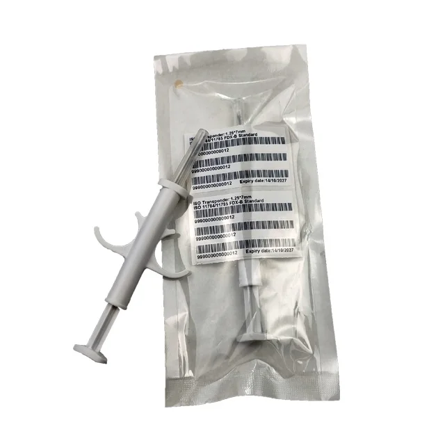 Transponder Microchips Pet Rfid Tags Syringe Animal Glass Tube Injector ...