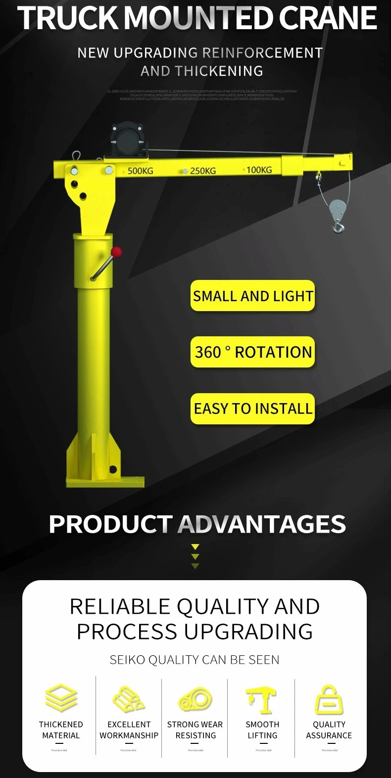 Mini Jib Crane - 500KG Lifting Capacity for Small Trucks