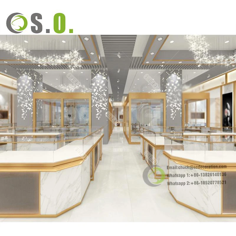 Golden Luxury Jewelry Shop Interior Design Ideas Jewelry Gold Store ...