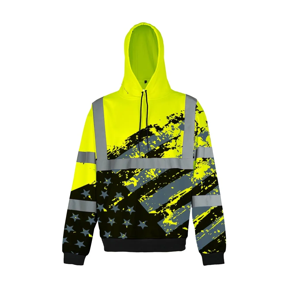 Personalized Hi Vis Sweatshirt With High Quality Reflective Strips Construction All Over Print ...