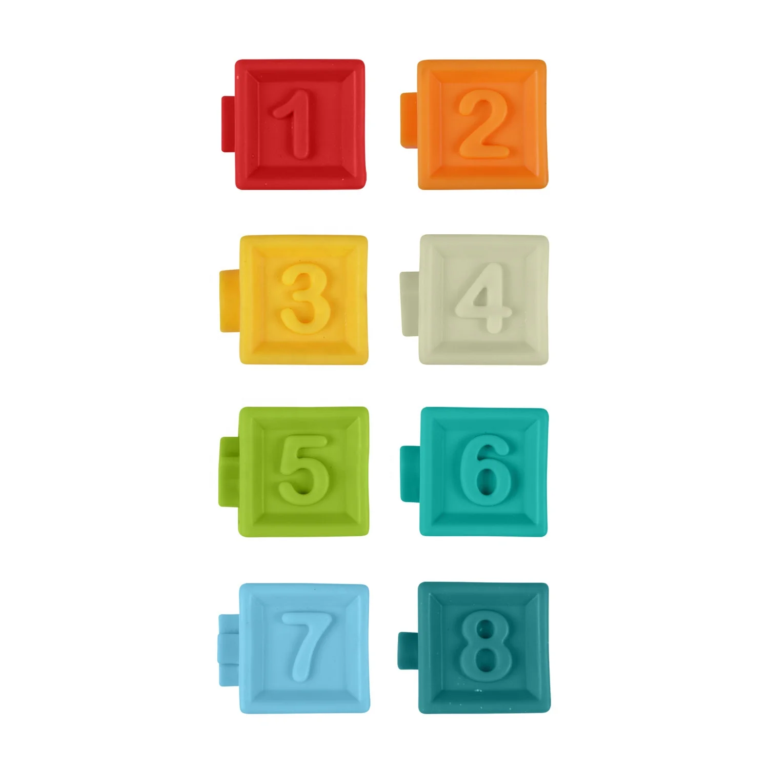 Baby Early Educational Game Kids Textured 8pcs Puzzle Rubber Number ...