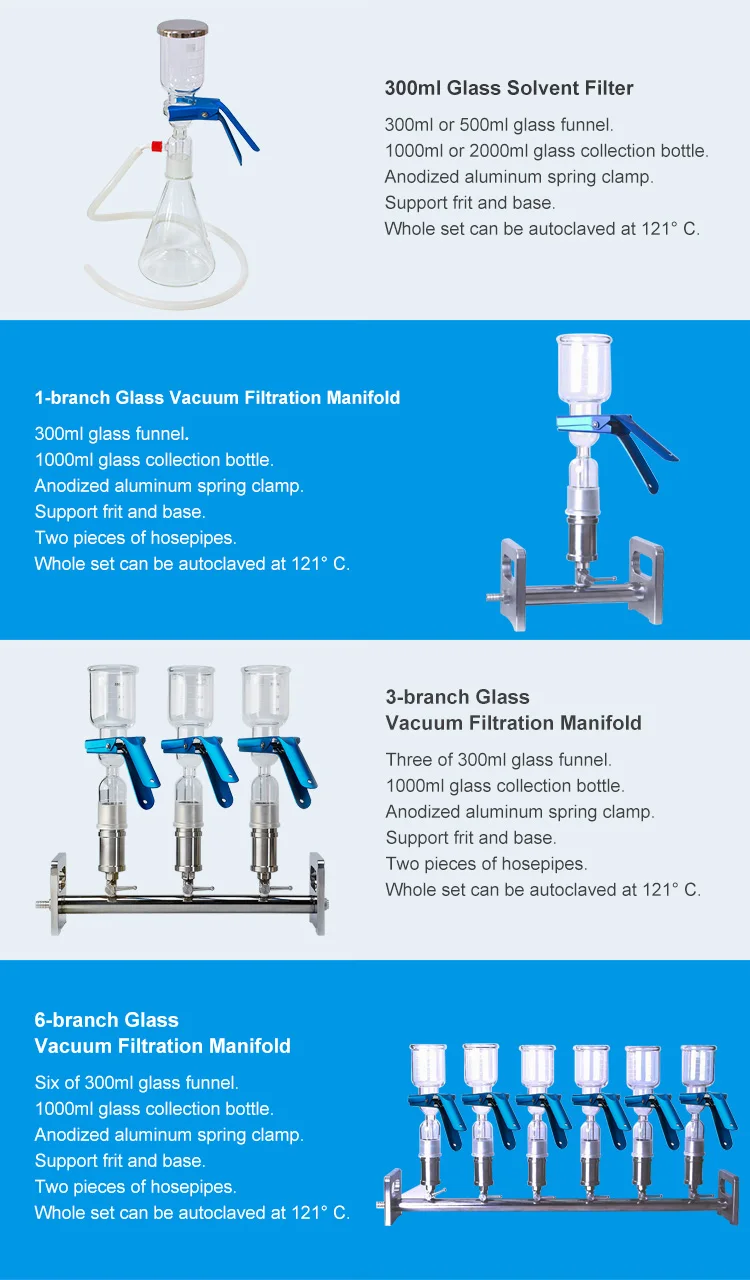 Borosilicate Glass Filtration Set Multiple Vacuum Solvet Filtration ...