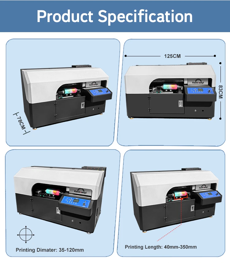 High Speed UV Bottle Printer - 360 Degree Inkjet Printing
