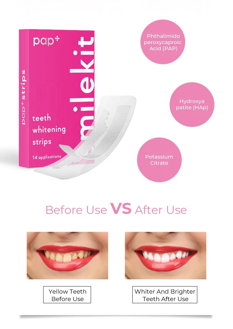 Smilekit Led PAP Teeth Whitening Strips Kit - Effective Teeth Whitening ...