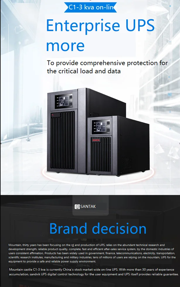 Ups 3000va2700w Ups Power High Frequency 220v Built-in Battery 12v ...