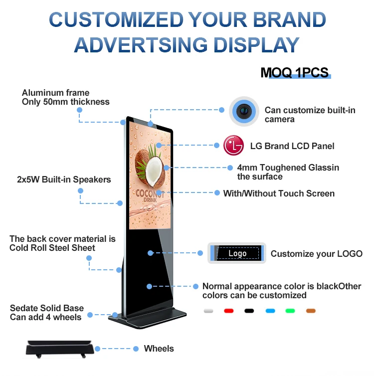 Best Selling Floor Standing Digital Signage 32 43 49 55 65 Inch ...